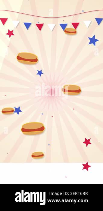4th of July American Independence Day animation loop background with ...