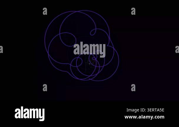 Dynamic blue spirals overlap and move in a circular pattern creating ...