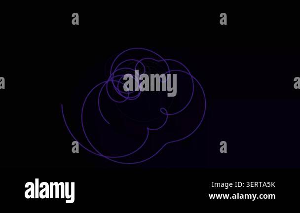 Series of frames showing glowing curved spiral lines forming dynamic ...