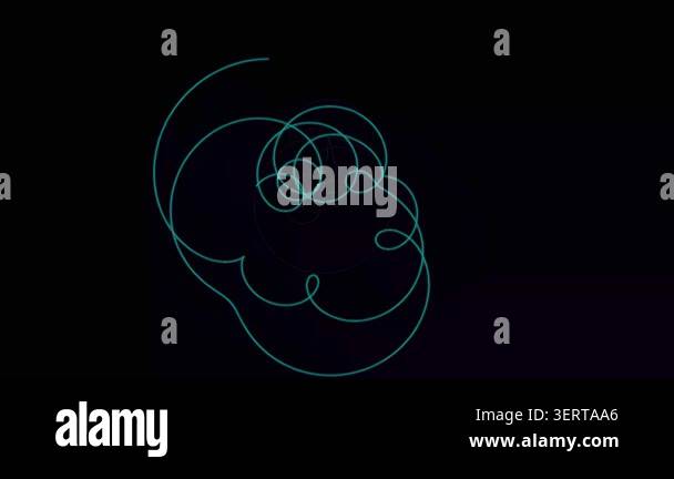 Dynamic smooth blue lines creating continuous spiral and looping curves ...