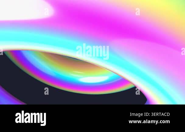 Brilliant rainbow gradient color fluid twists into a vortex, smooth and ...