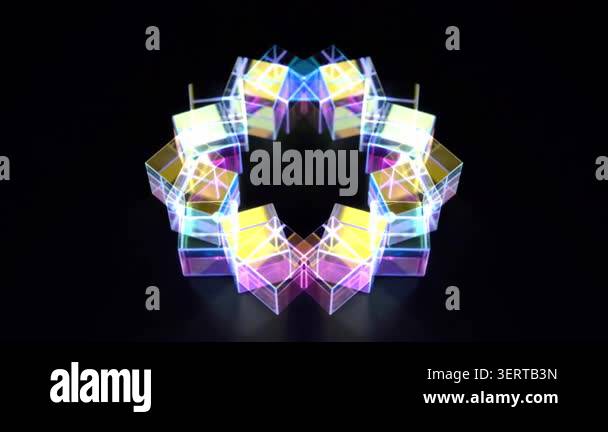 dichroic crystal prism cubes refracting light into a beautiful display ...