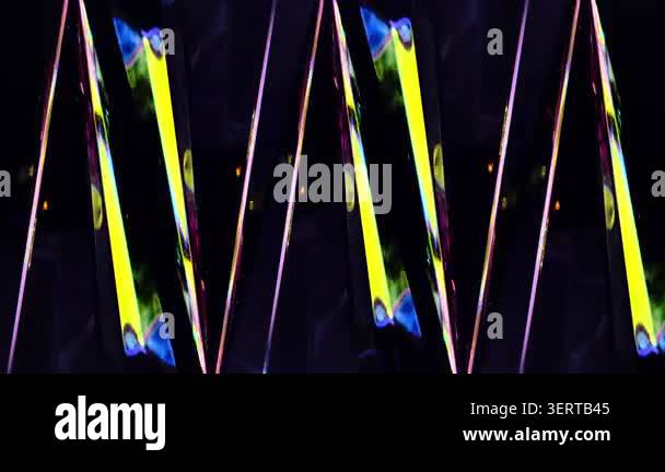 Crystal pyramid prism with refraction and holographic effect on dark ...