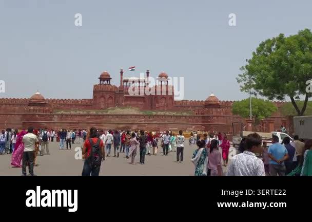 Red fort-Delhi-India- 11 Jun 2026-Visitors outside the historic Red ...