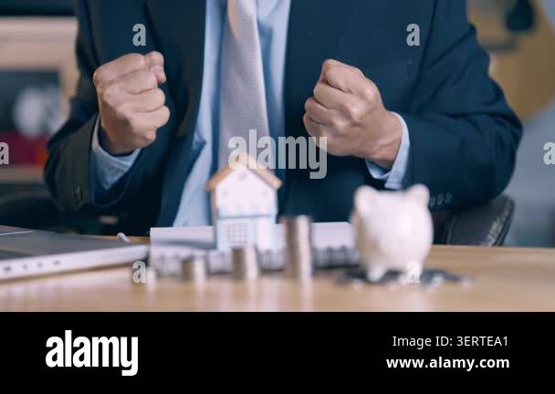 Business people or salespeople are working to analyze, present ...