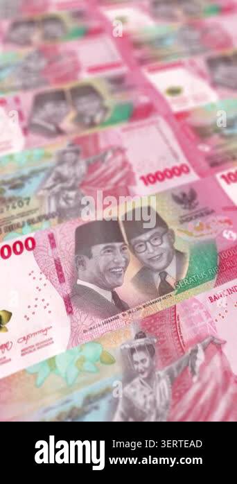Indonesian Rupiah banknote. Close-up of Indonesian currency with clear ...
