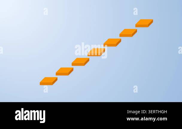 Orange 3D blocks arranged in a diagonal line Stock Video Footage - Alamy