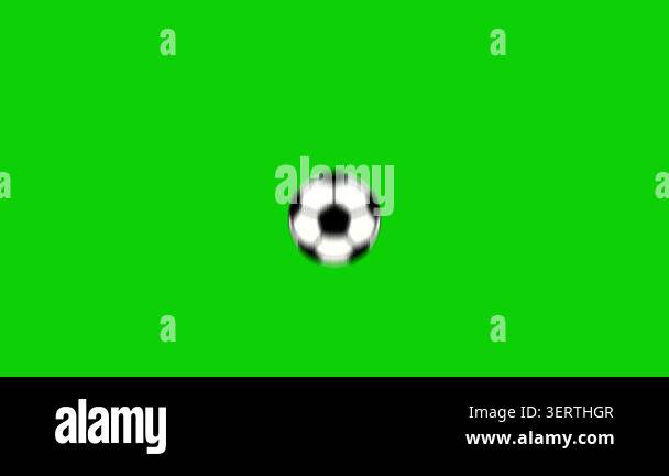 soccer ball falling downward and hitting the floor over green screen ...