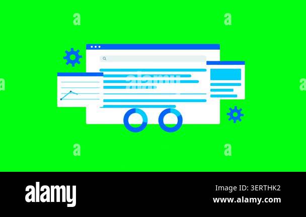 Abstract data analytics interface with gears and charts Stock Video ...