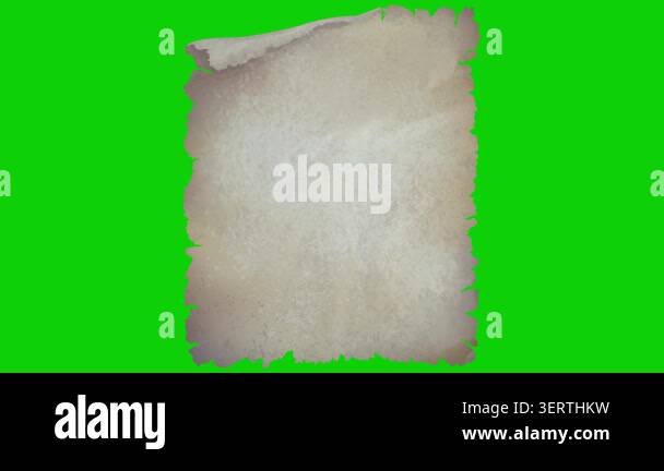 An aged torn paper opens up then crumples again, revealing vintage ...