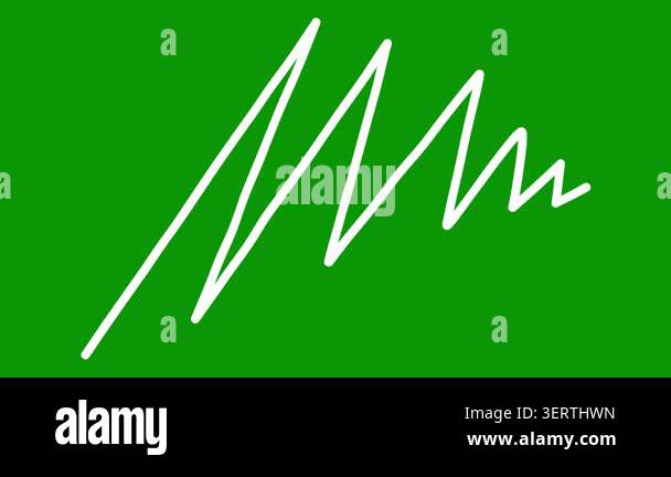 zigzag line animating smoothly as if being drawn by an invisible pencil ...