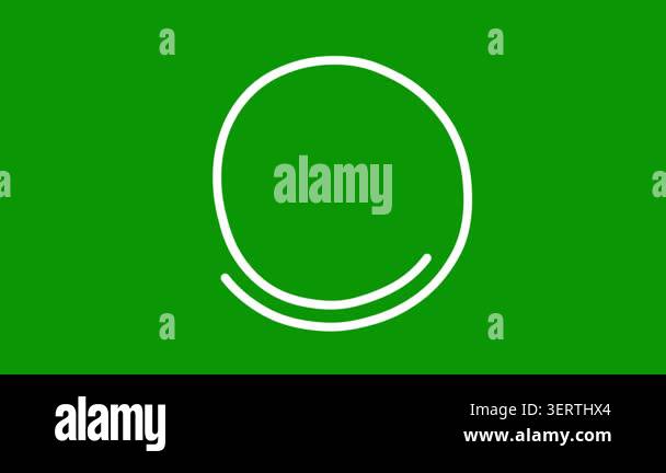 concentric spiral circles animating as if drawn by pencil on green ...