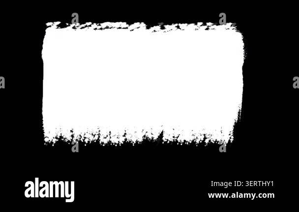 2D animation of rectangular white paint brush stroke alpha and luma ...