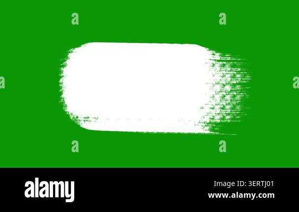 2D animation of rounded white paint brush stroke capsule shape on green ...