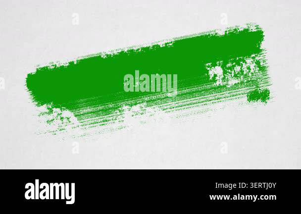 2D animation of diagonal green paint brush stroke with alpha channel on ...
