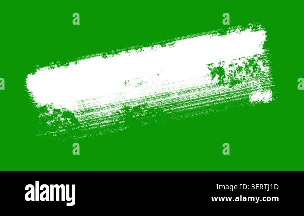 2D animation of diagonal white paint brush stroke on green screen ...