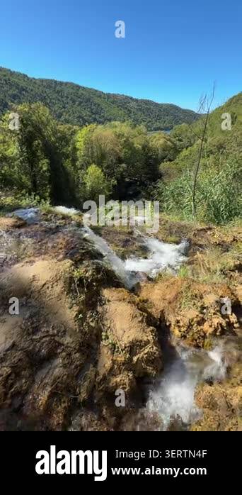 beautiful waterfall in the mountains Stock Video Footage - Alamy
