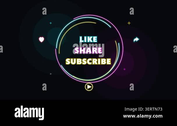 Social Media Call To Action Neon Button Animation Stock Video Footage ...