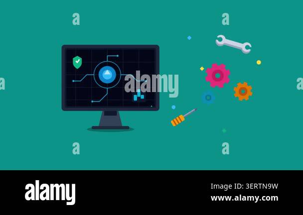 Computer Technical Support and Software Maintenance Concept Stock Video ...