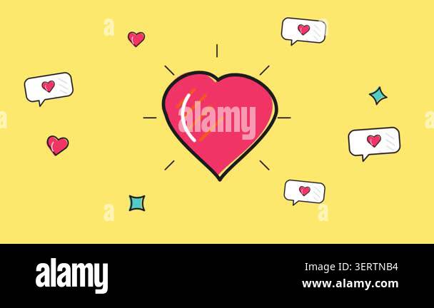 Abstract Digital Heart Feedback and Engagement Animation Stock Video ...