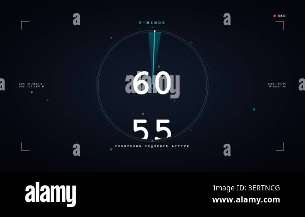Futuristic Digital Countdown Timer Interface with HUD Motion Graphics ...