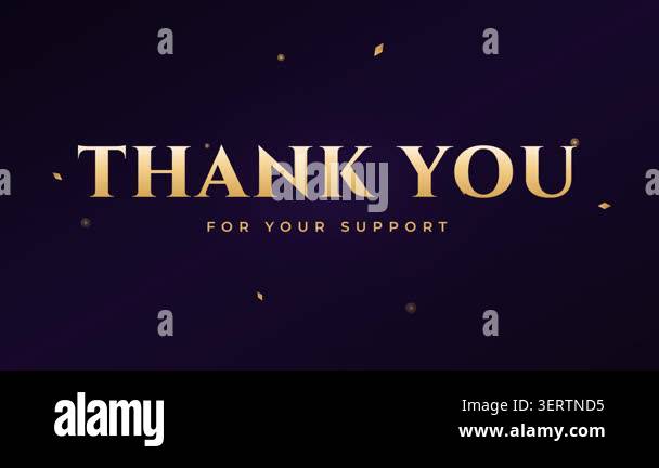 Elegant Thank You For Your Support Motion Background Stock Video ...