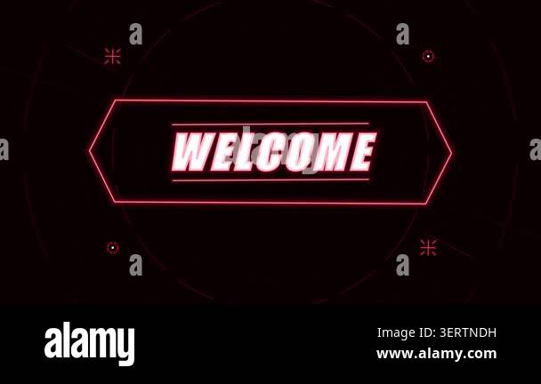 Futuristic Neon Red Welcome Text Motion Graphic Animation Stock Video ...