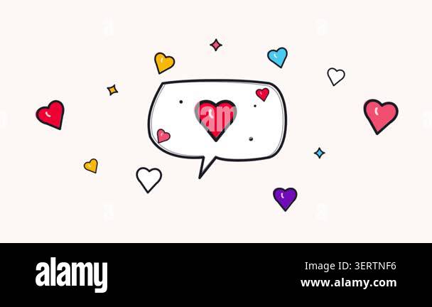 Social Media Love And Positive Feedback Speech Bubble Animation Stock ...
