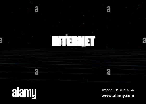 Retro futuristic typography displaying Internet concept with digital ...