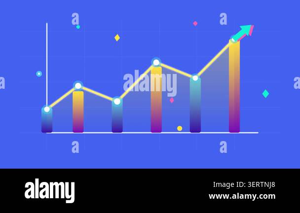 Animated Business Growth Bar Chart Rising Financial Data Analysis and ...