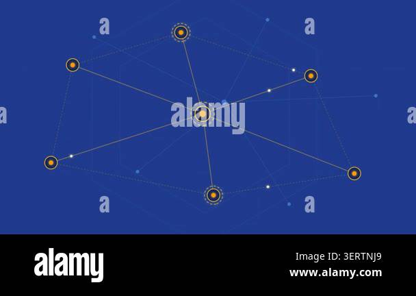 Abstract data network connectivity background with glowing nodes and ...