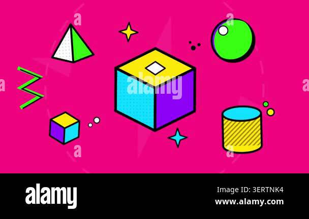 Colorful Geometric Shapes Motion Graphics Background Stock Video ...