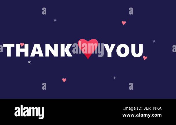 Animated Thank You Message With Red Heart Stock Video Footage - Alamy