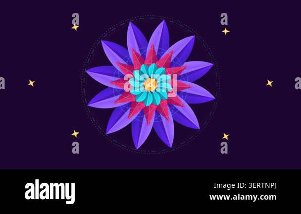Colorful Abstract Mandala Floral Motion Graphics Background Stock Video ...