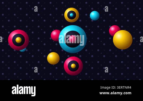 Abstract Vibrant 3D Spheres Rotating Digital Motion Background Stock ...
