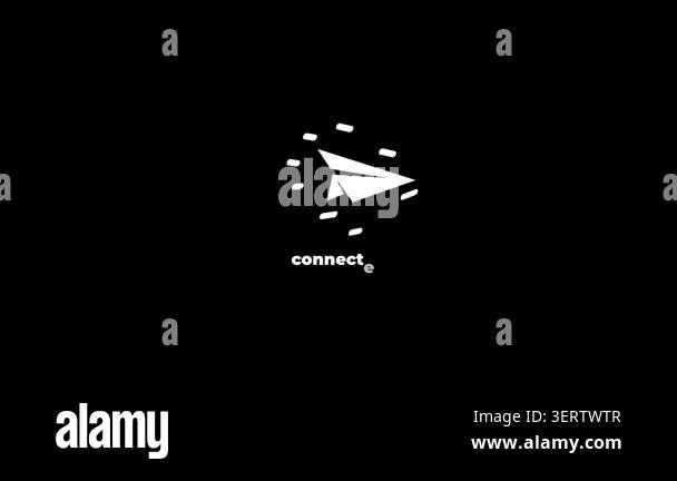 Dynamic animation featuring a paper airplane icon with rotating ...