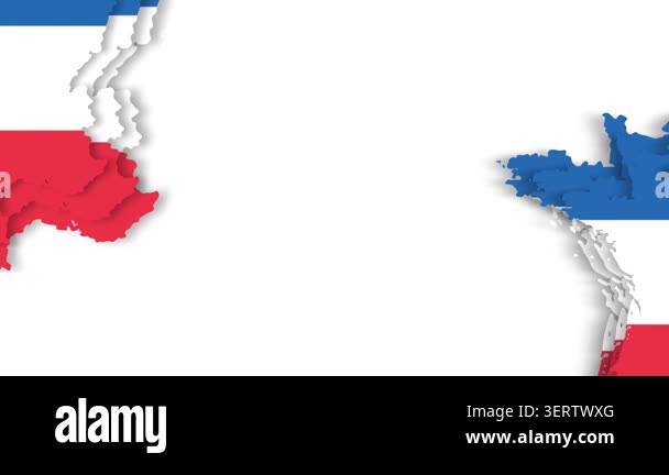 Animated representation of France and Yugoslavia map outlines, adorned ...