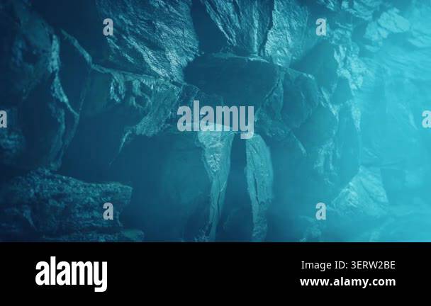 Rocky Cave Wall In Mist Stock Video Footage - Alamy
