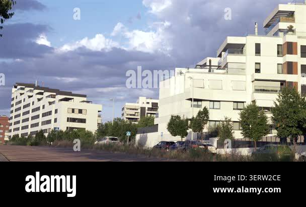 Madrid, Spain, June 12-2026: Wide view of modern residential apartment ...
