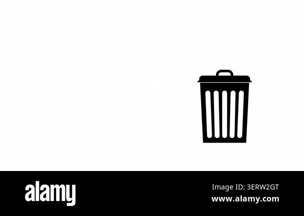 Question marks entering a trash bin animation. Ideal for problem ...