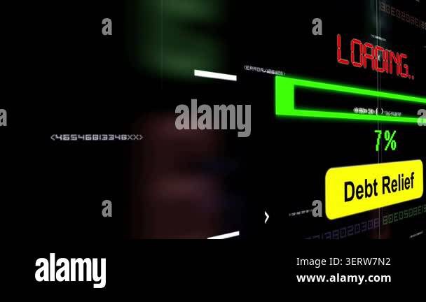 Digital Loading Bar with Debt Relief Concept and Financial Progress ...