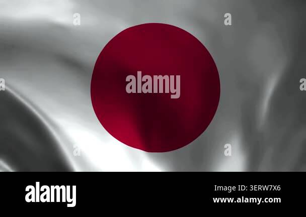 Animated Japanese flag waving with a white background and a central red ...