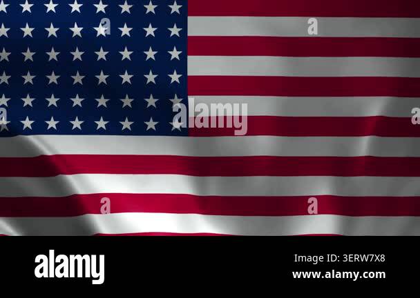 Animated USA flag waving with stars and stripes in red, white, and blue ...
