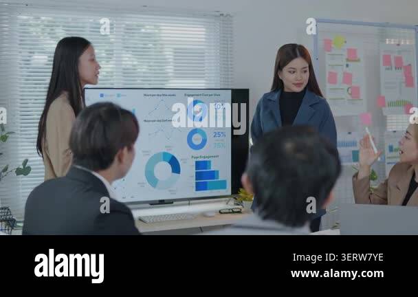 Business team discussing data presentation in office Stock Video ...