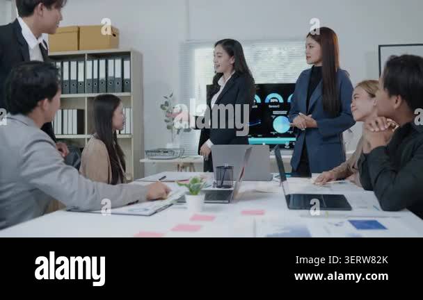 Business professionals discussing strategies in office Stock Video ...