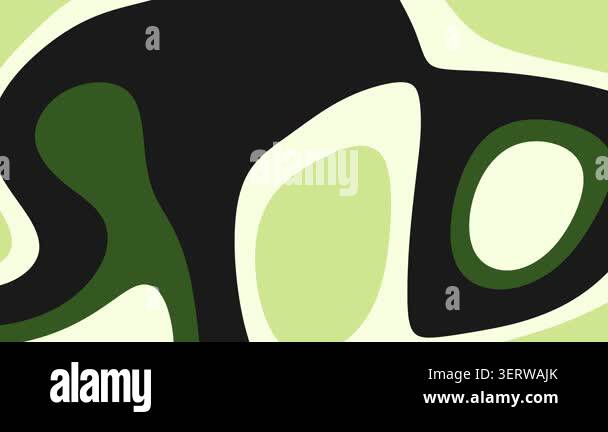 Abstract organic shapes in green and black colors slowly morph and ...