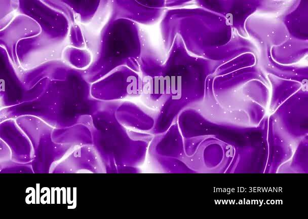 Abstract purple fluid motion with sparkling particles, creating a ...
