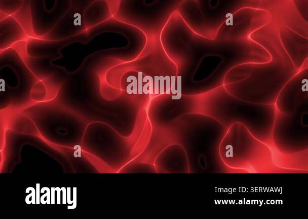 Abstract red glowing shapes slowly morphing and flowing against a dark ...