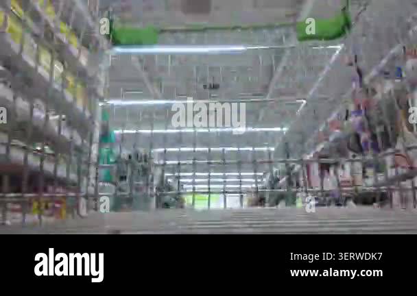 First-person view (POV) hyperlapse of a shopping cart moving fast ...