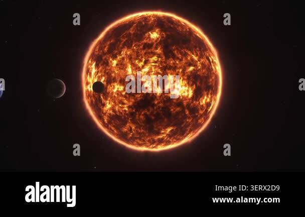 The solar system with sun and planets alignment. Space exploration ...